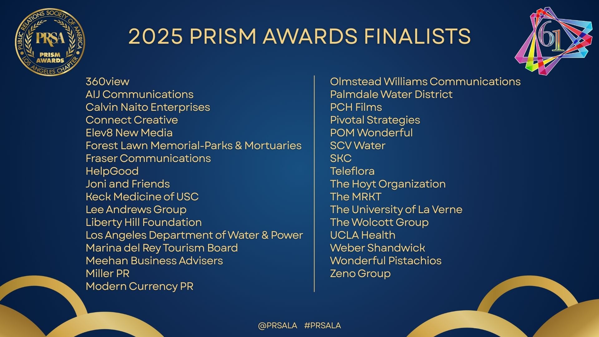 61st PRism Awards | PRSA-LA